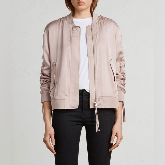 All Saints | Jackets & Coats | All Saints Ellis Bomber Jacket In Silk ...